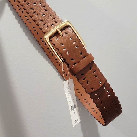 New York & Company | Accessories | Nyco Brown Stencil Cutout Belt ...